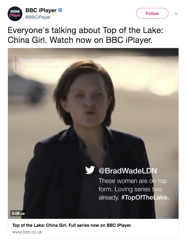 The BBC uses the new Video Website Card to bring viewers to its iPlayer